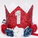 Red White and Blue Birthday Crown Independence Day Birthday - Etsy