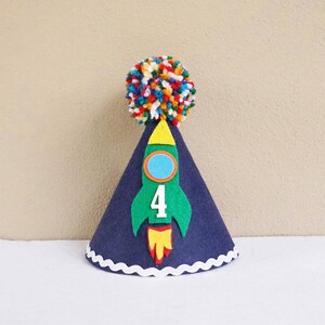 Outer Space Birthday Party Hat, Outer Space Baby Birthday, Rocket Ship ...