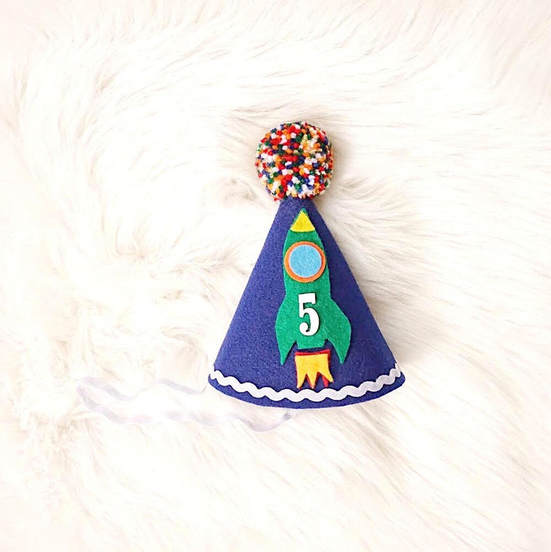 Outer Space Birthday Party Hat, Outer Space Baby Birthday, Rocket Ship ...