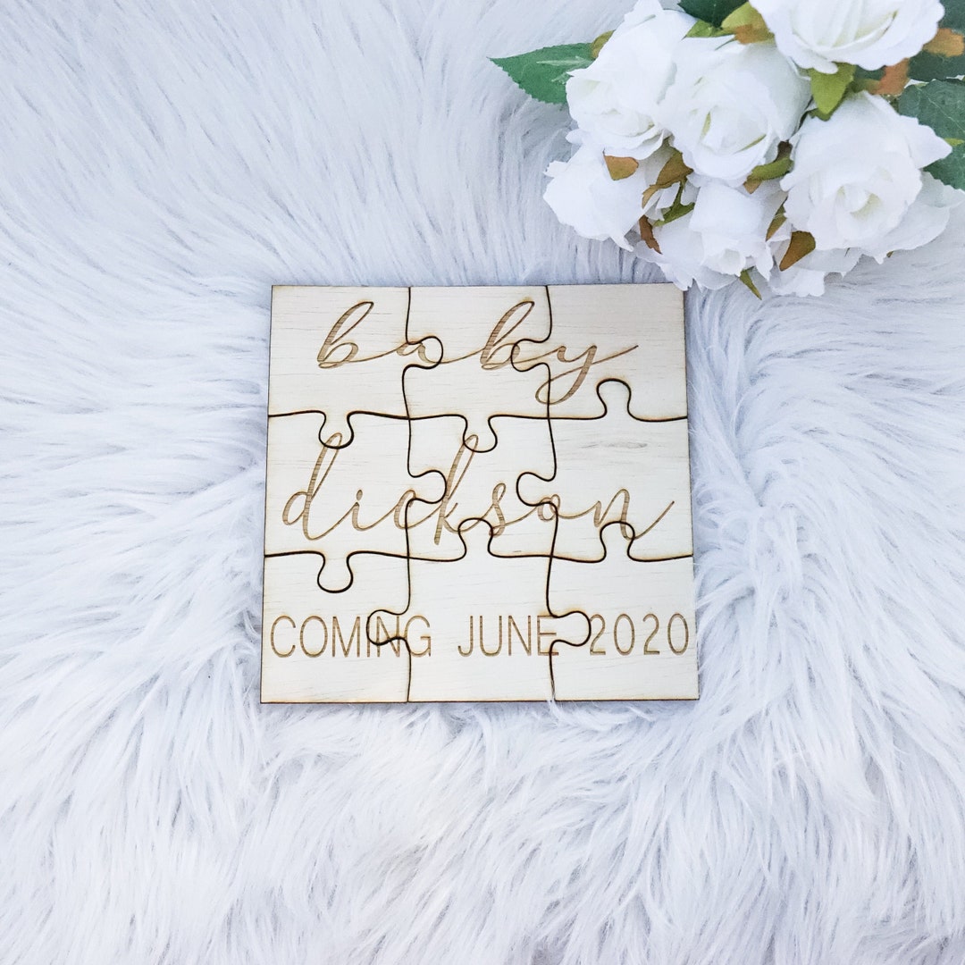 Pregnancy Reveal Personalized Wooden Puzzle, Pregnancy Announcement, We ...