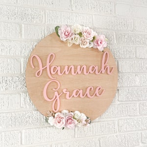 Round Wedding Name Sign, Custom Name Sign, Wedding Gift, Round Wood ...