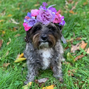 Dog Flower Costume, Custom Dog Flower Crown, Dog Flower Girl, Dog Ring ...
