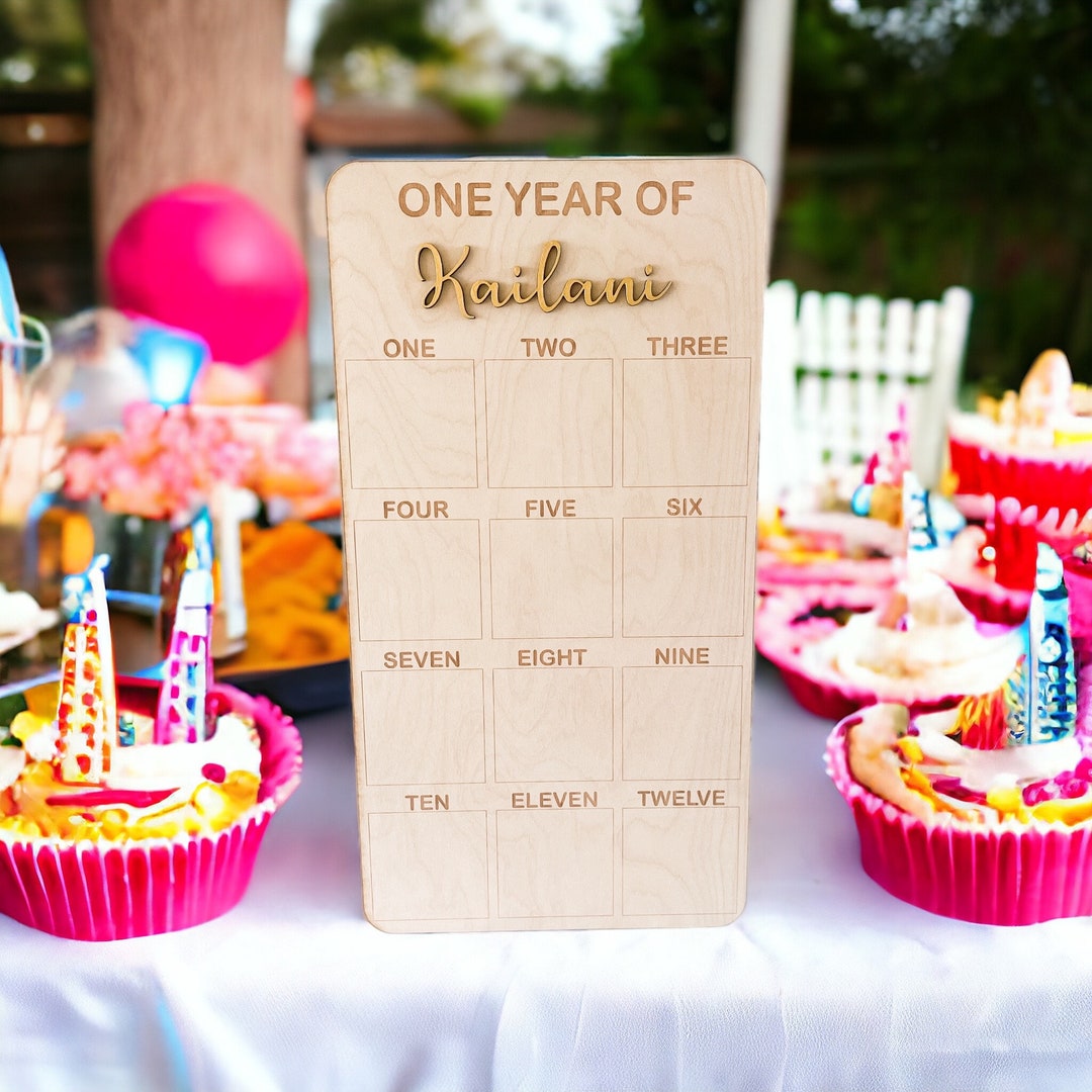 One Year of Photo Board, First Year Board, Baby's My First Year Sign ...