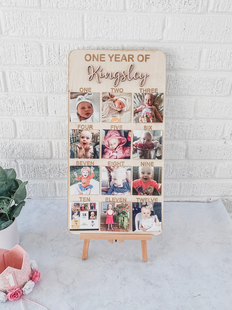 One Year of Baby Board First Birthday Milestone Board One - Etsy