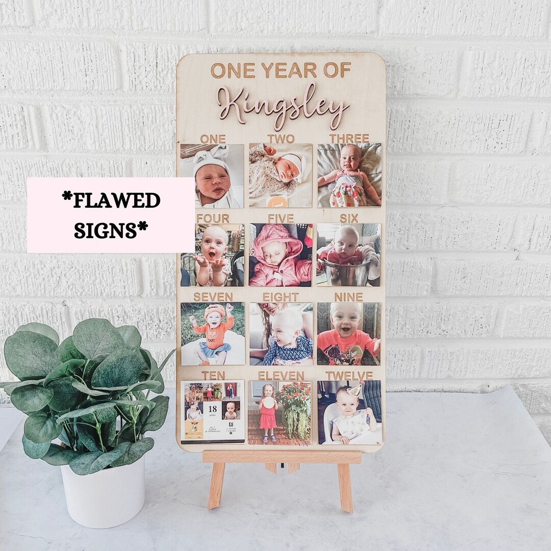 Monthly Milestones Sign, Milestone Board Signs, Flawed First Birthday ...