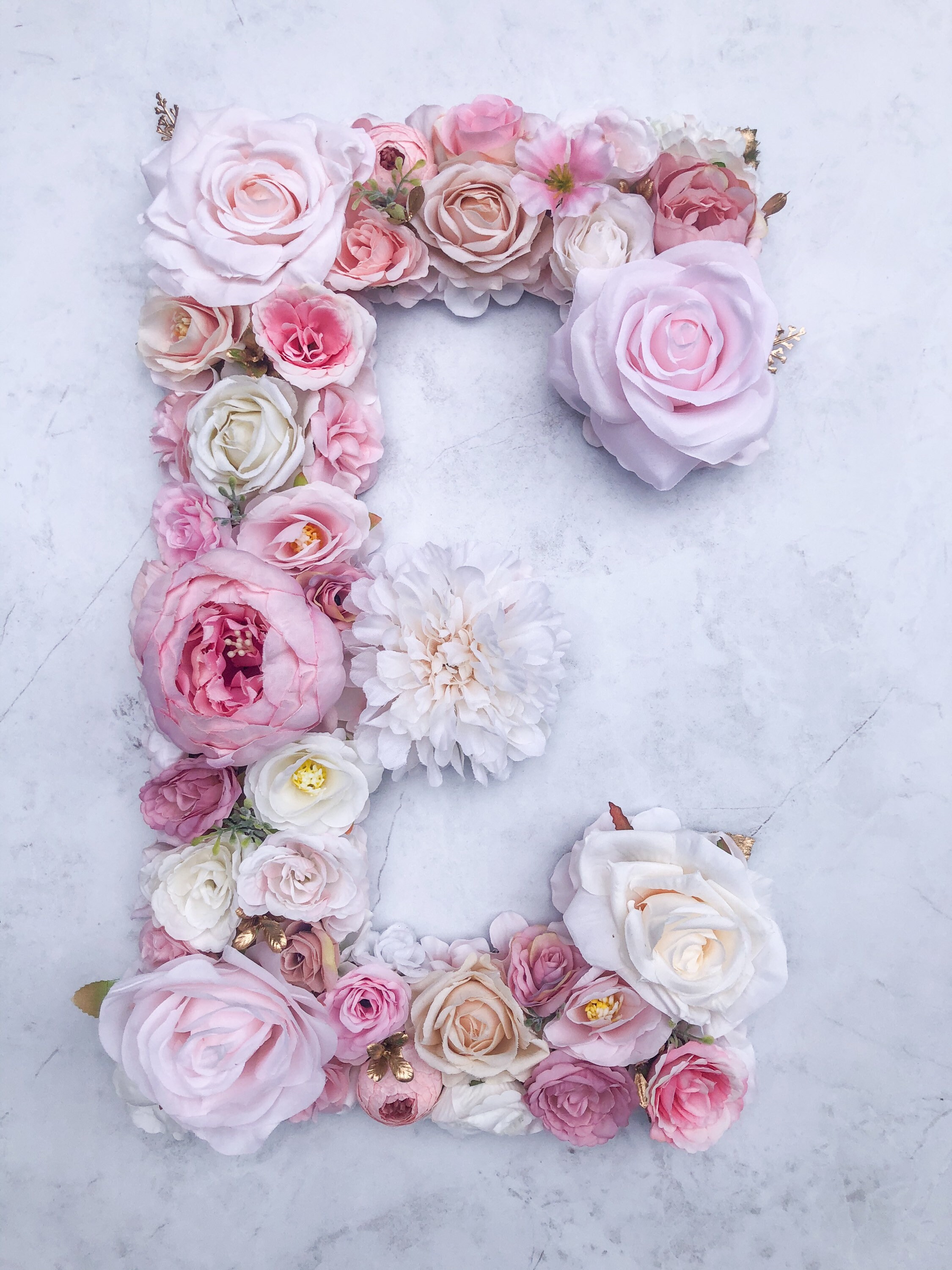 Flower Letter Floral Letter Blush Pink Nursery Decor Mauve | Etsy