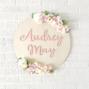Round Wedding Name Sign, Custom Name Sign, Wedding Gift, Round Wood ...