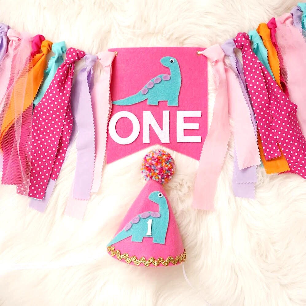 Girl Dinosaur Birthday Hat Dinosaur First Birthday Dinosaur | Etsy