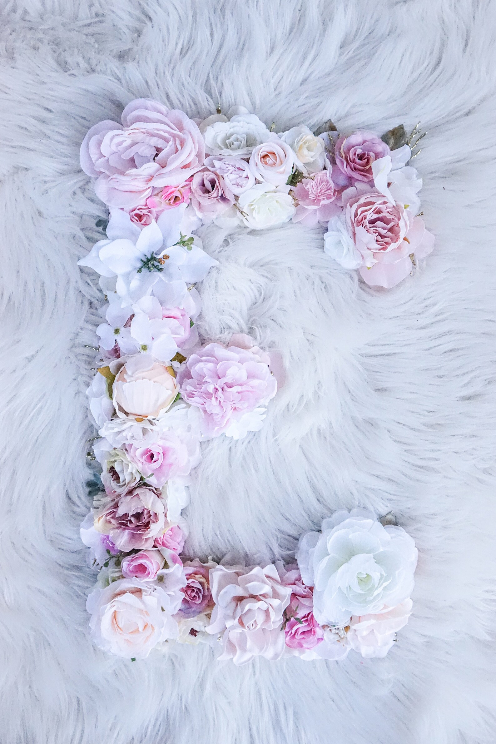 Flower Letter Floral Letter Blush Pink Nursery Decor Mauve - Etsy