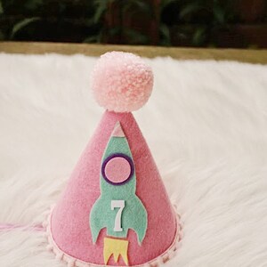 Spaceship Birthday Party Hat, Space Party, Outer Space Birthday, Girl ...