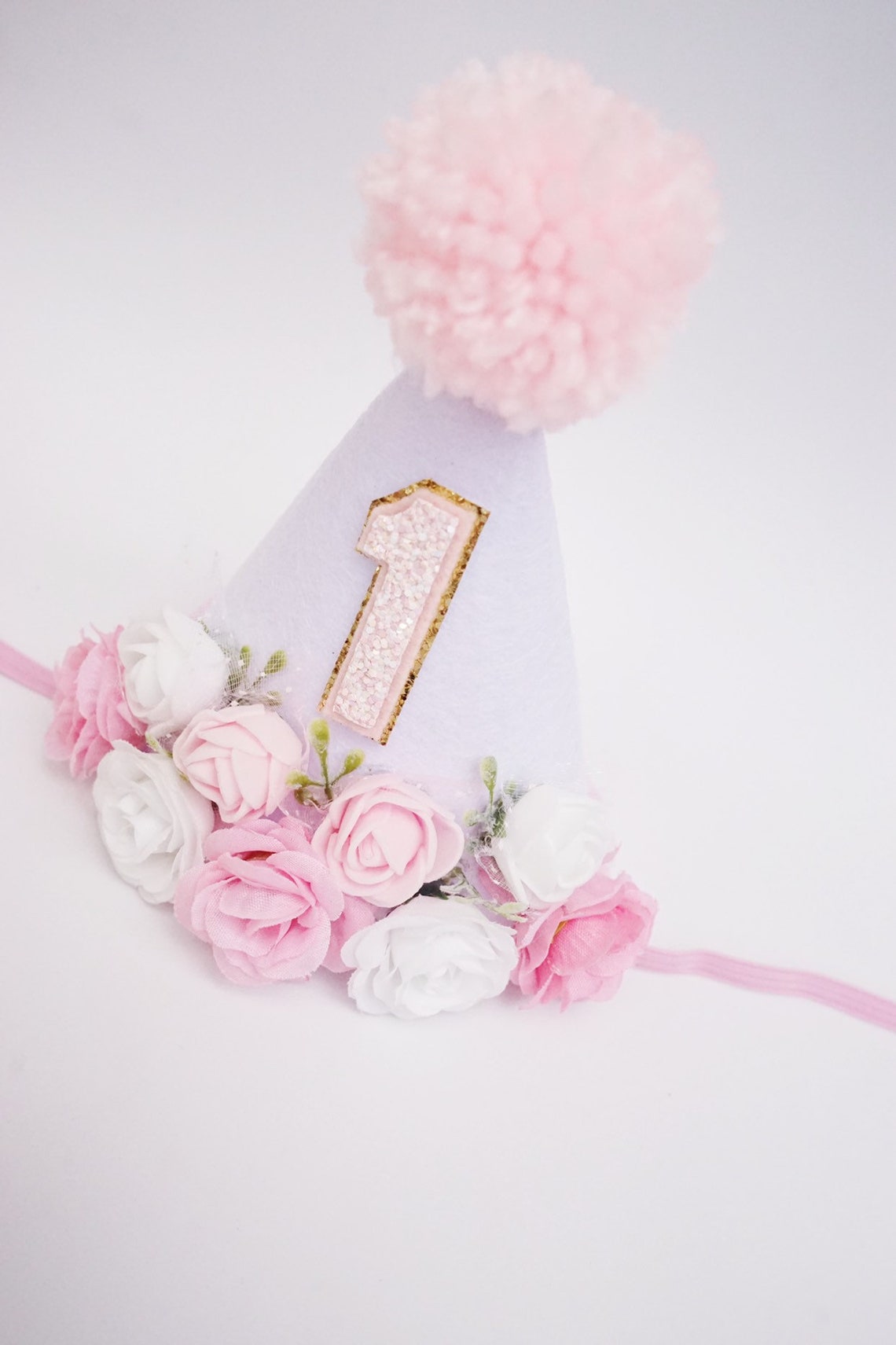 Girls 1st Birthday Floral Party Hat Girls First Birthday Pink - Etsy