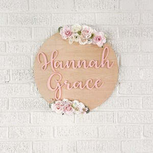 Round Wedding Name Sign, Custom Name Sign, Wedding Gift, Round Wood ...