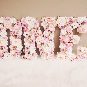 Floral Letter, Flower Letter Nursery, Boho Nursery Decor, Shabby Chic ...