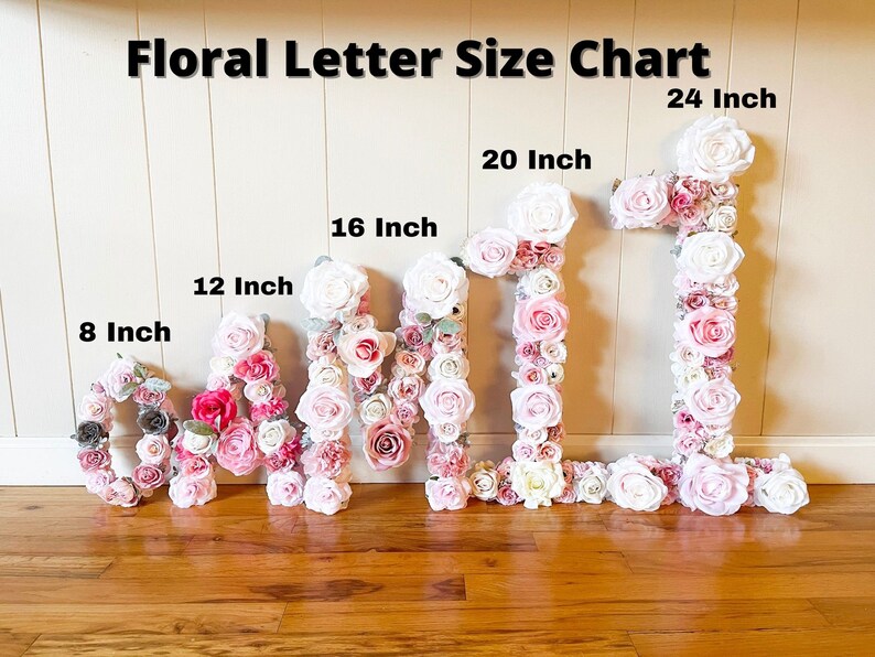 Floral Letter 16 20 24 Large Flower Letter - Etsy