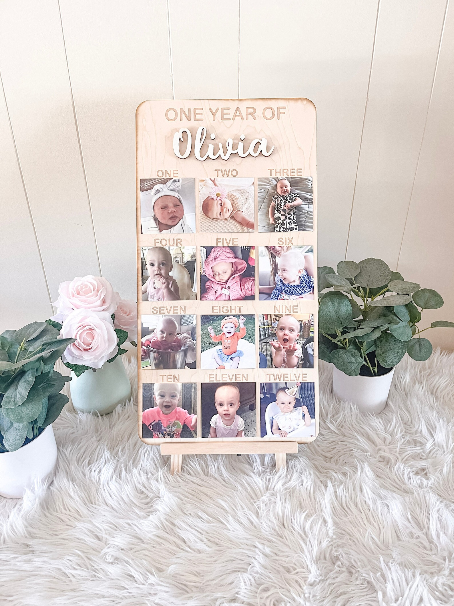 One Year of Baby Board First Birthday Milestone Board One - Etsy