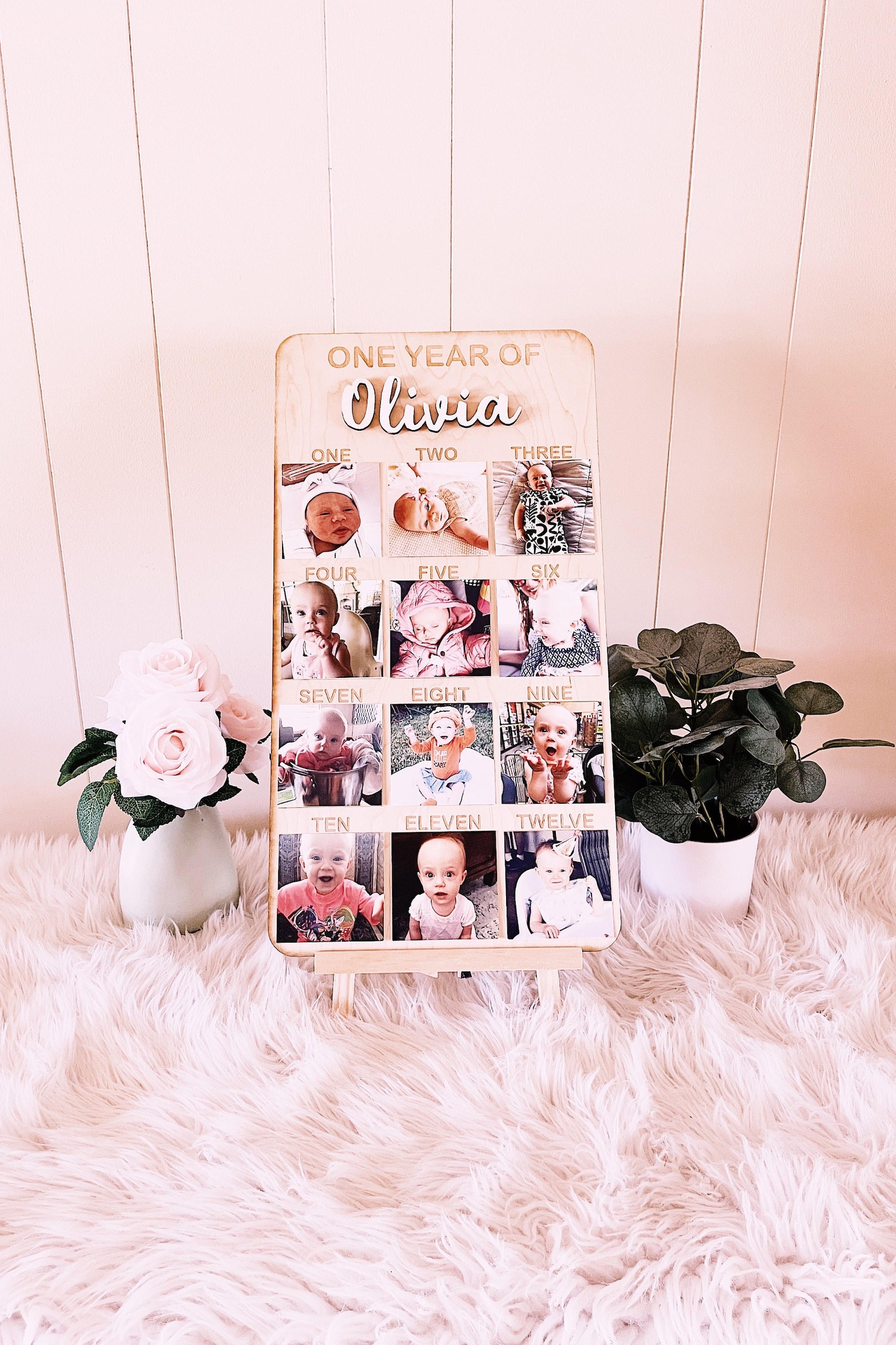 One Year of Baby Board First Birthday Milestone Board One - Etsy