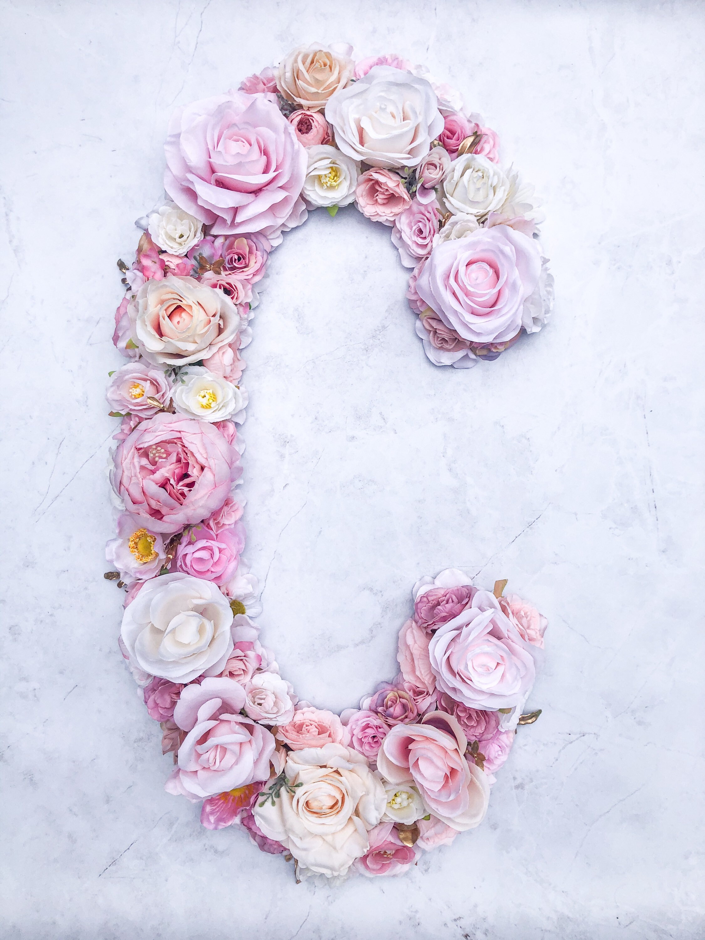 Flower Letter Floral Letter Blush Pink Nursery Decor Mauve | Etsy