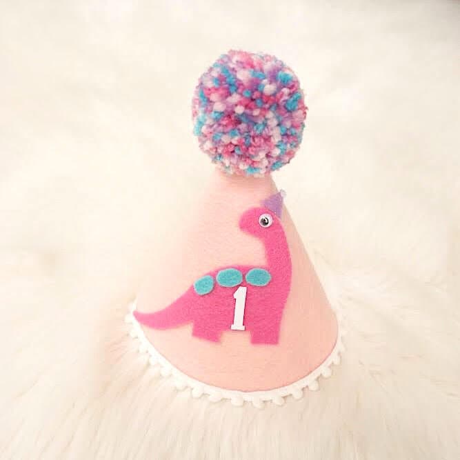 Girl Dinosaur Birthday Hat Dinosaur First Birthday Dinosaur | Etsy
