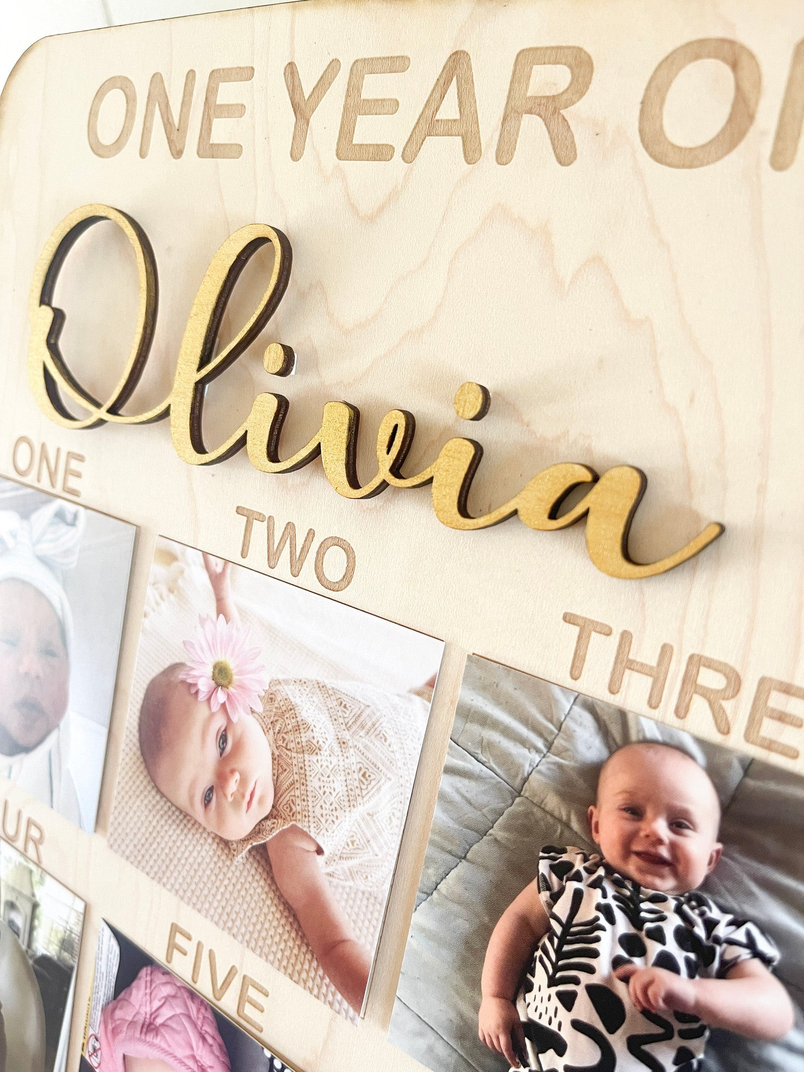 One Year of Baby Board First Birthday Milestone Board One - Etsy