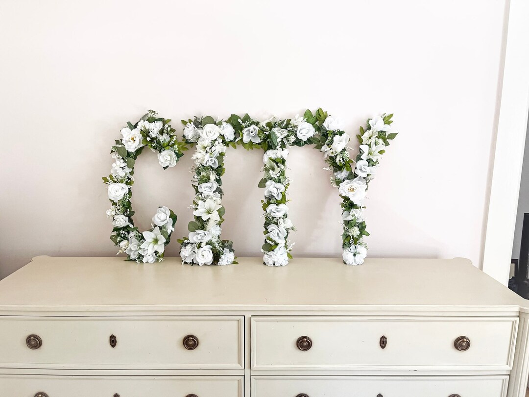 Floral Greenery Letter 16 20 24, Large Flower Letter, Floral Initial ...