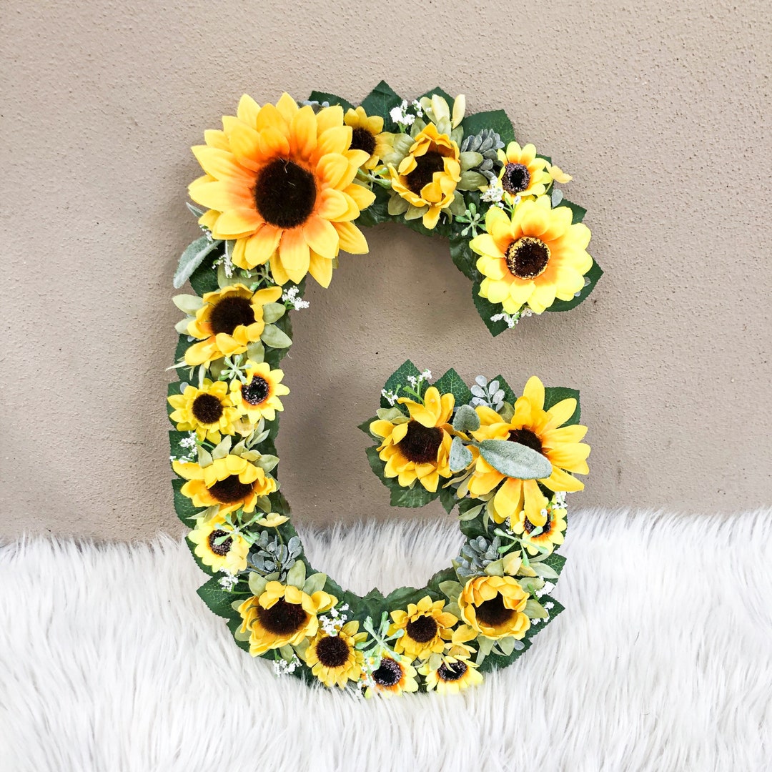 Nursery Sunflower Letter Sunflower Wedding Decor Sunflower - Etsy