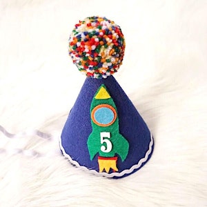 Outer Space Birthday Party Hat, Outer Space Baby Birthday, Rocket Ship ...