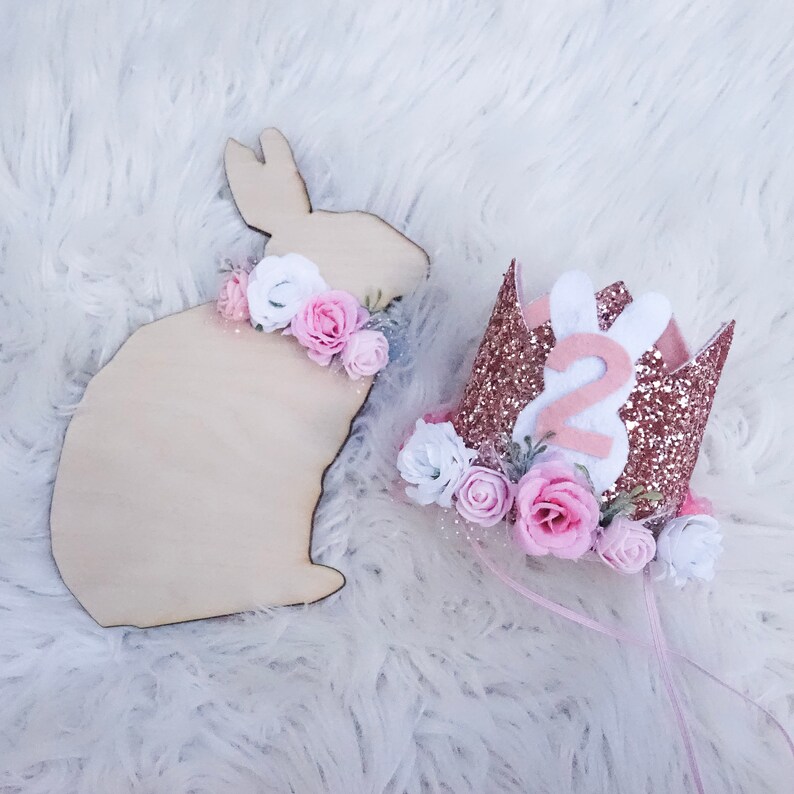 Bunny With Flower Crown Nursery Wall Art Floral Bunny Bunny | Etsy