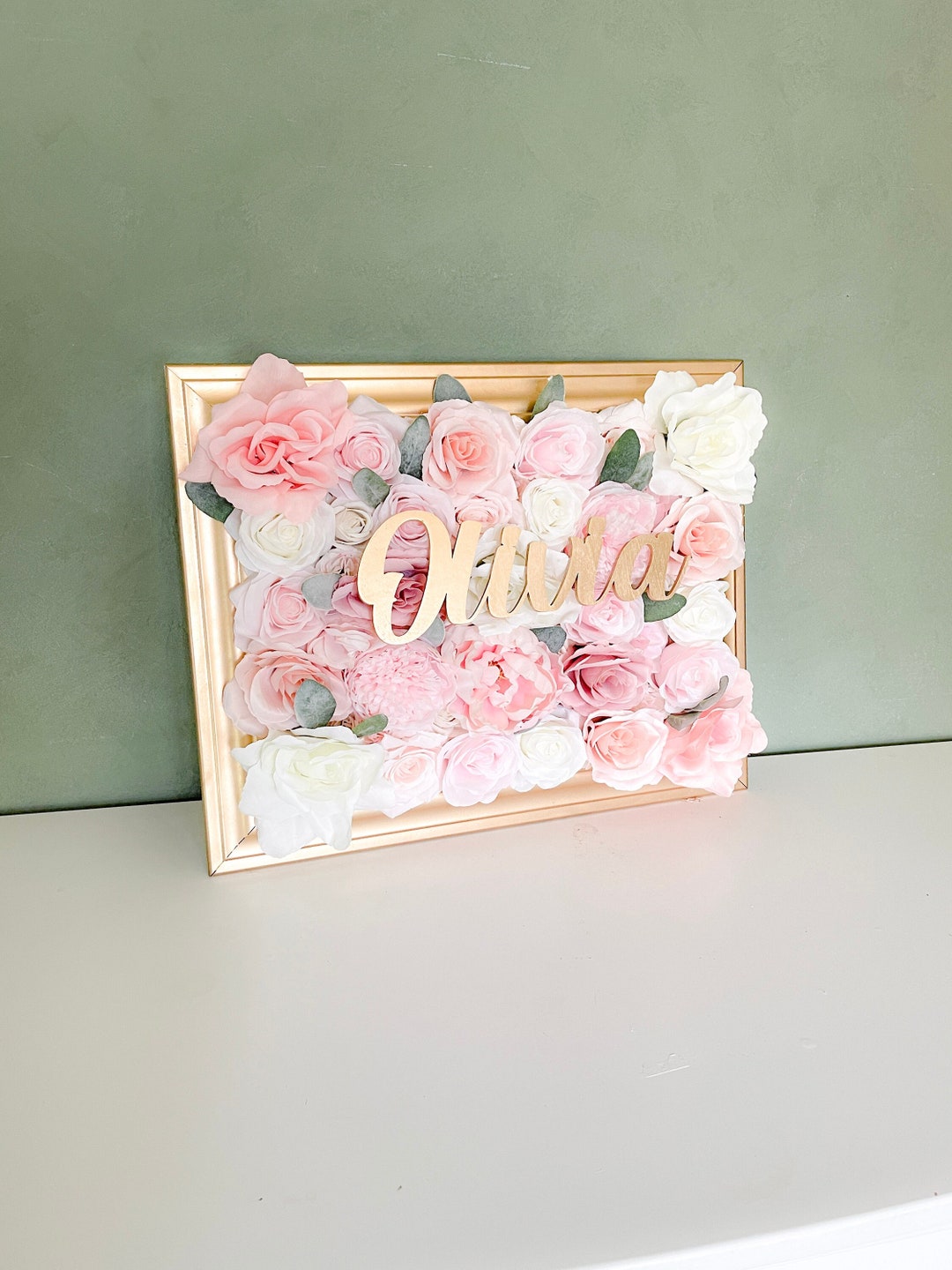 Flower Wall Nursery Name Sign Above the Crib Sign Business Flower Wall ...