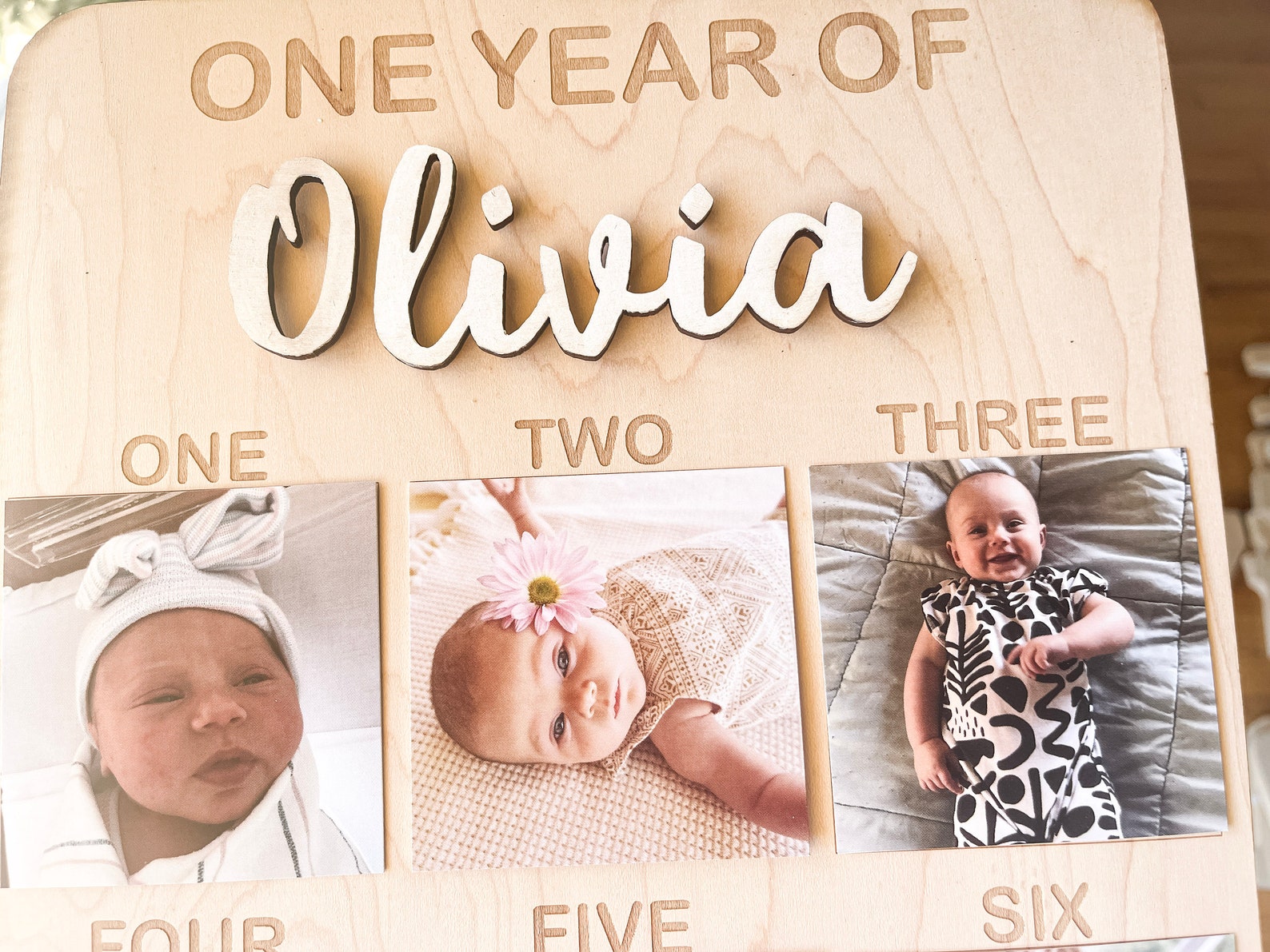 One Year of Baby Board First Birthday Milestone Board One - Etsy