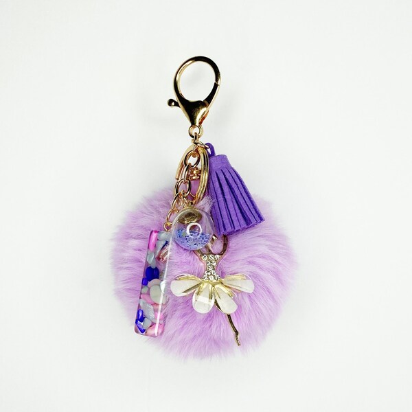 Pompom Keychain - Etsy