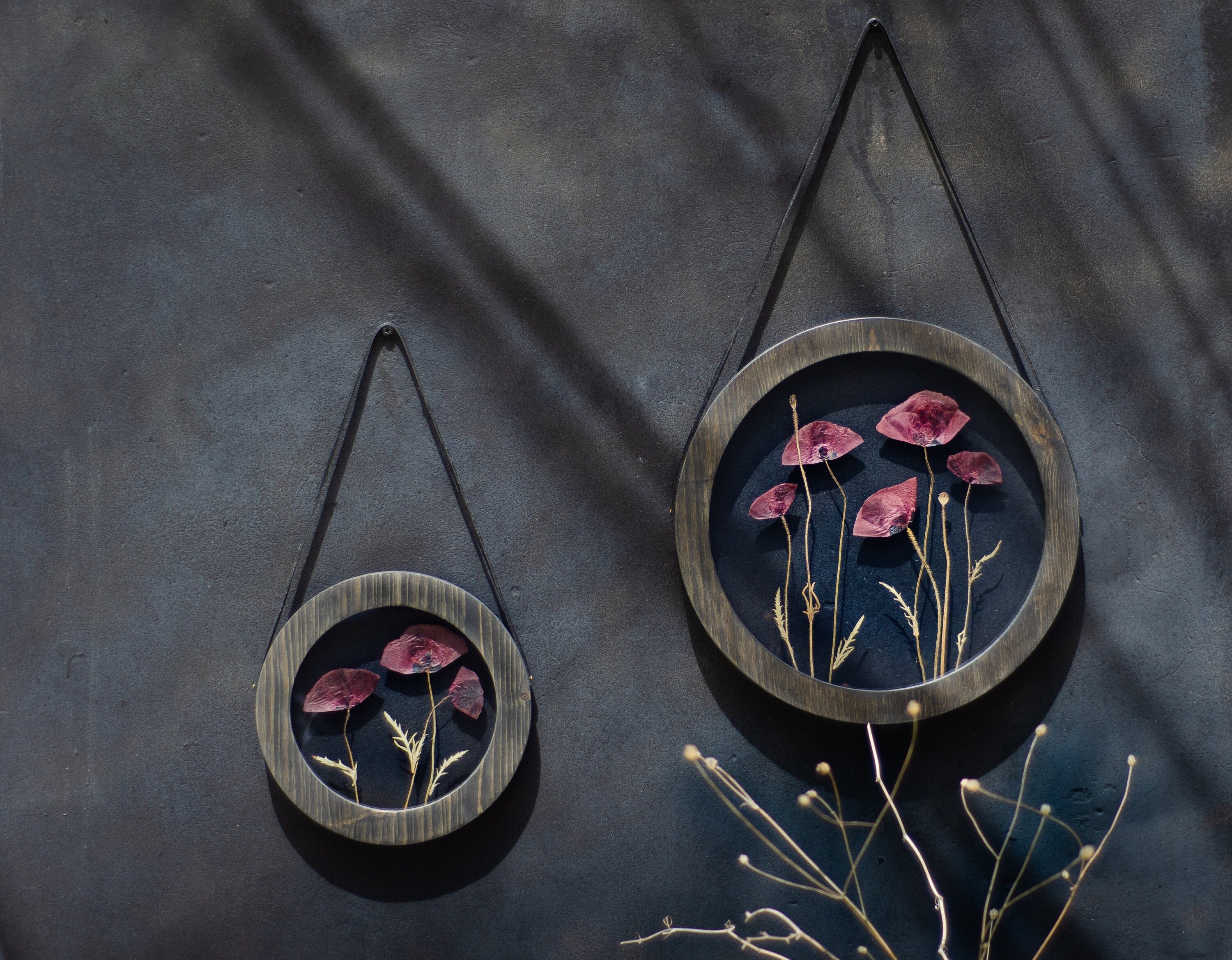 Pressed Flower Art - Wall Decor Set - Botanicals Wall Art Framed ...