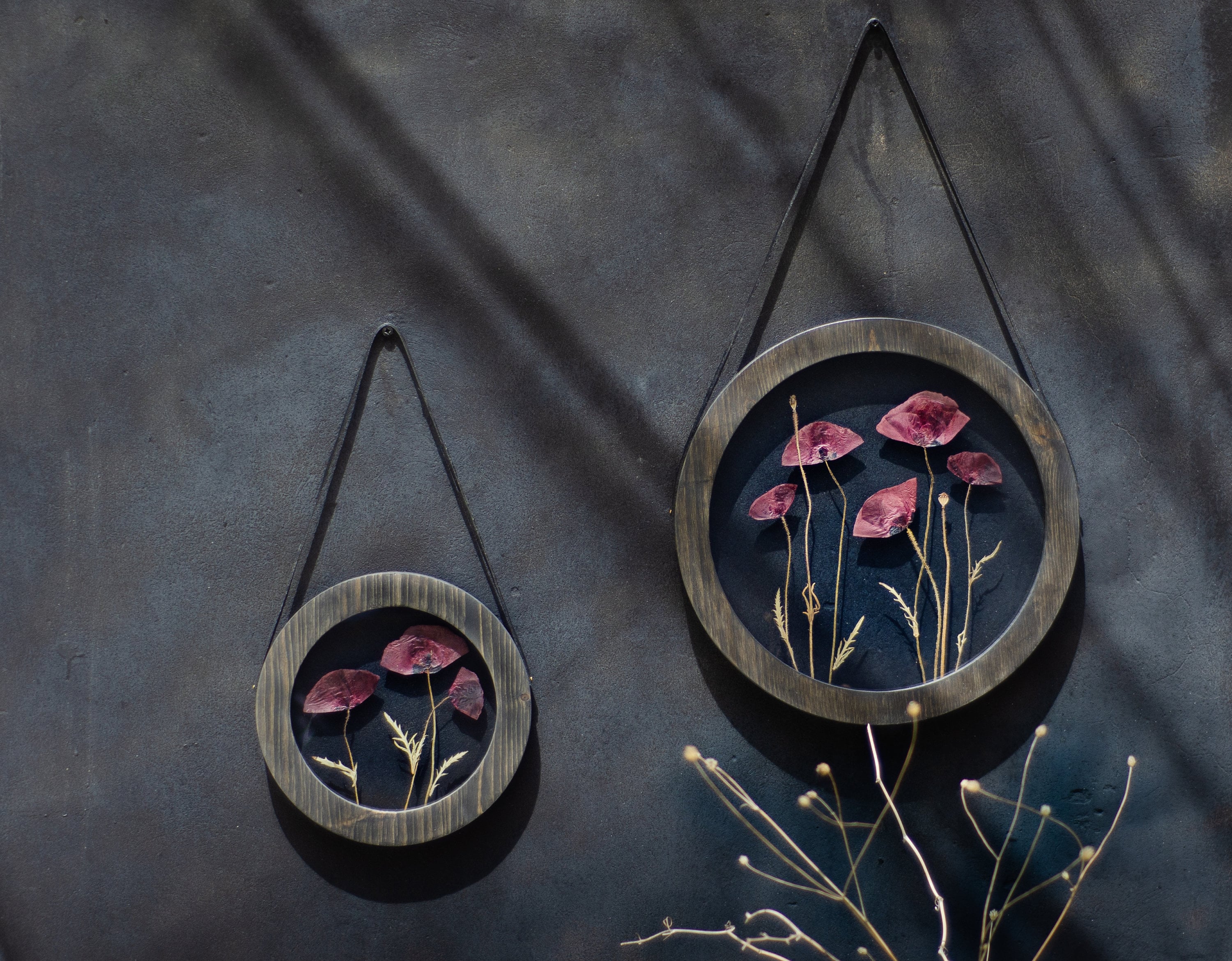 Round Wall Decor 8 & 12 Pressed Flower Frame - Etsy