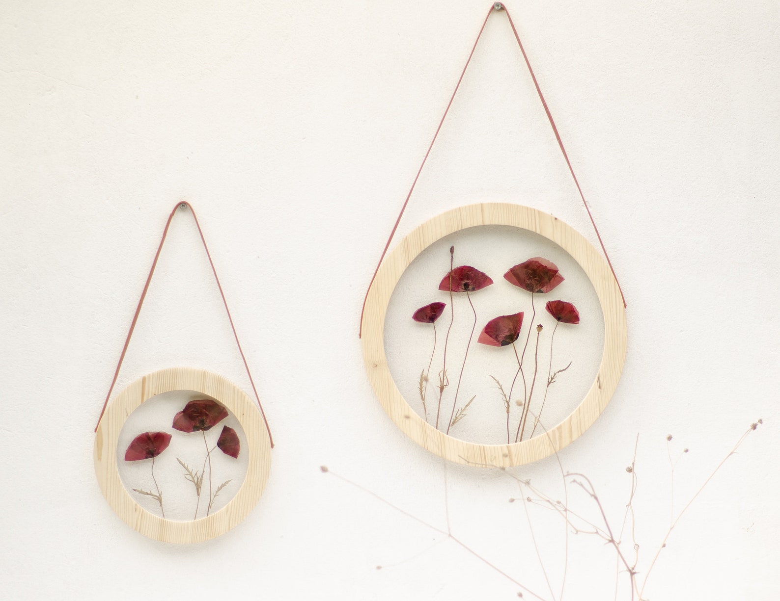 Round Wall Decor 8 & 12 Pressed Flower Frame - Etsy