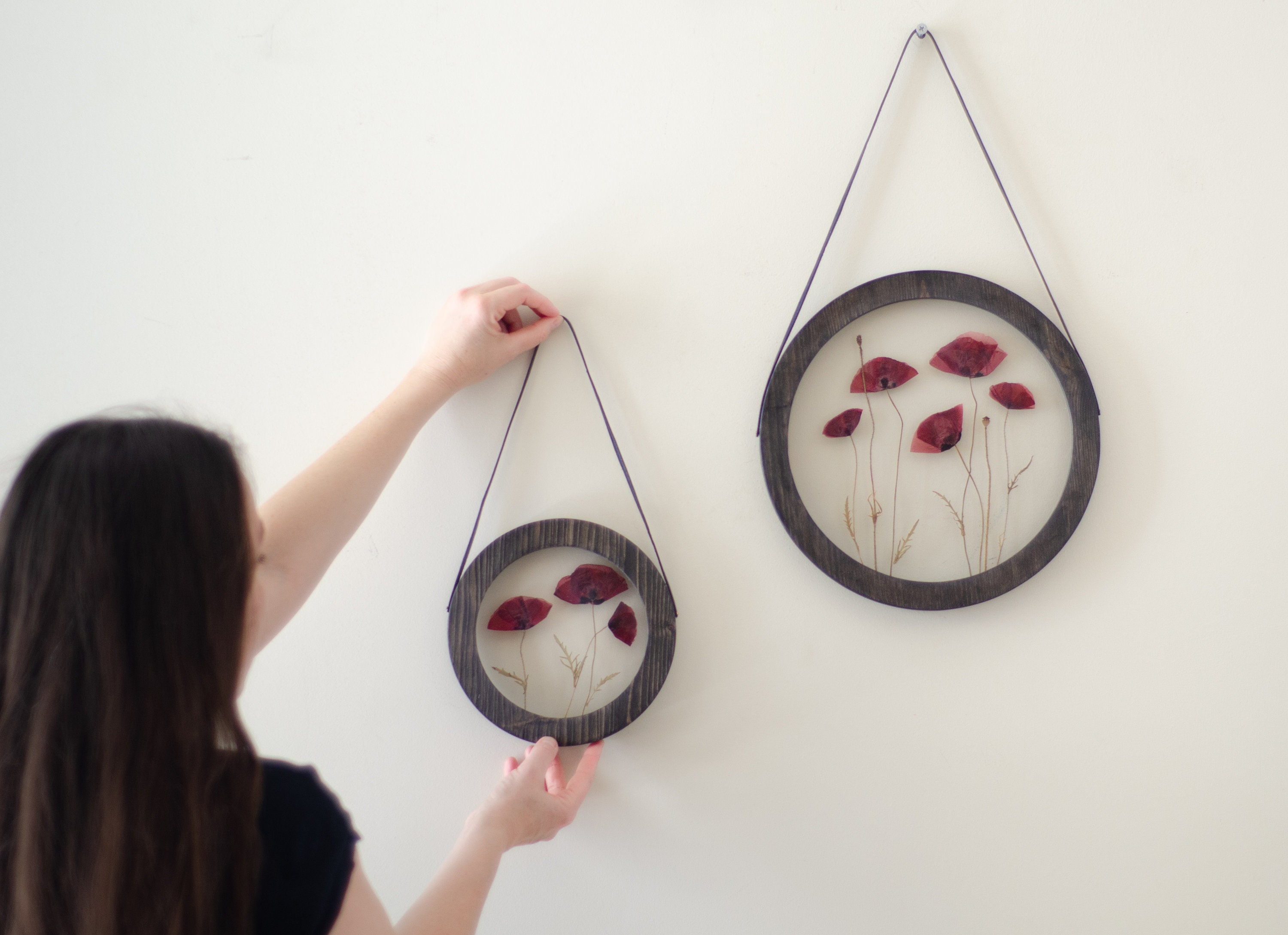 Round Wall Decor 8 & 12 Pressed Flower Frame - Etsy
