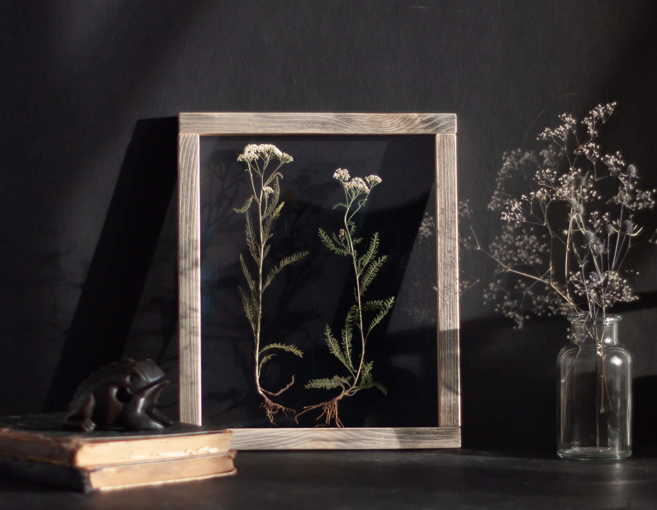 Large Pressed Flower Frame - Botanicals Framed Art - Wall Decor ...