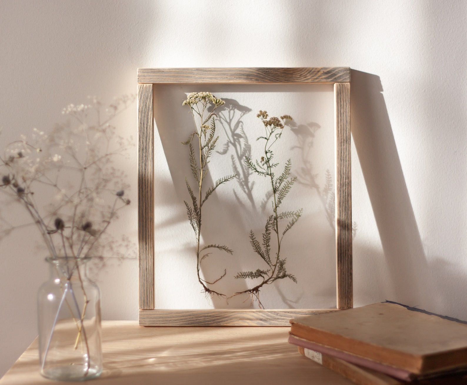 Large Pressed Flower Frame - Botanicals Framed Art - Wall Decor ...