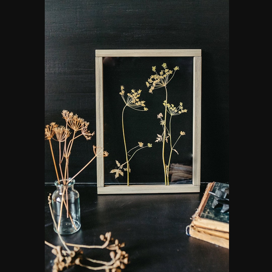 Large Pressed Flowers Frame Wall Decor 13x18 Herbarium Botanical Art ...