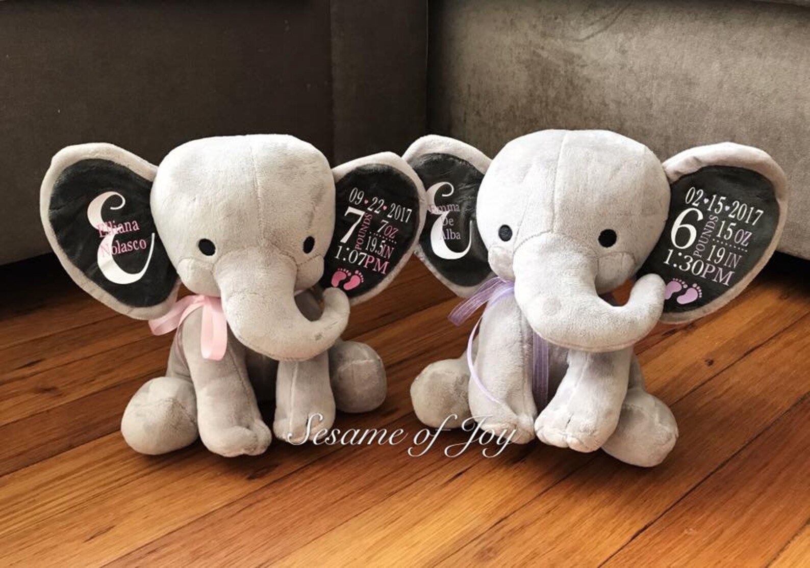 Birth Stat Elephant | Baby Shower Gift - Etsy