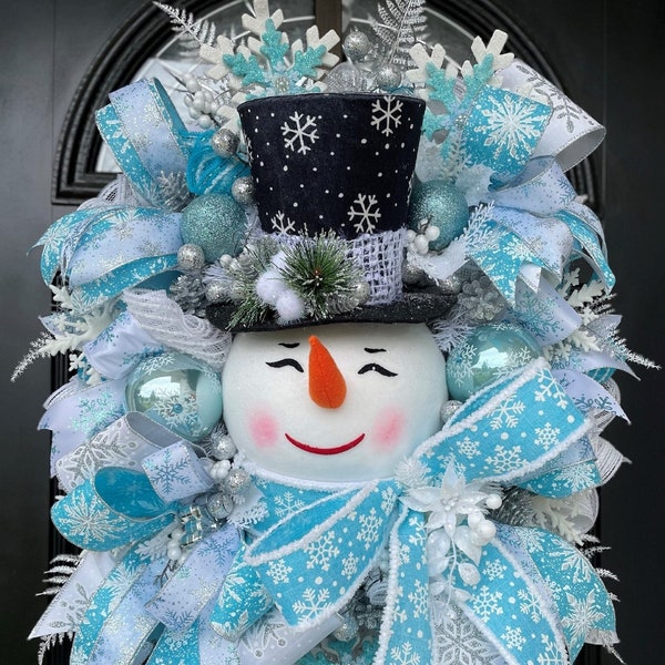 Snowman Wreath - Etsy