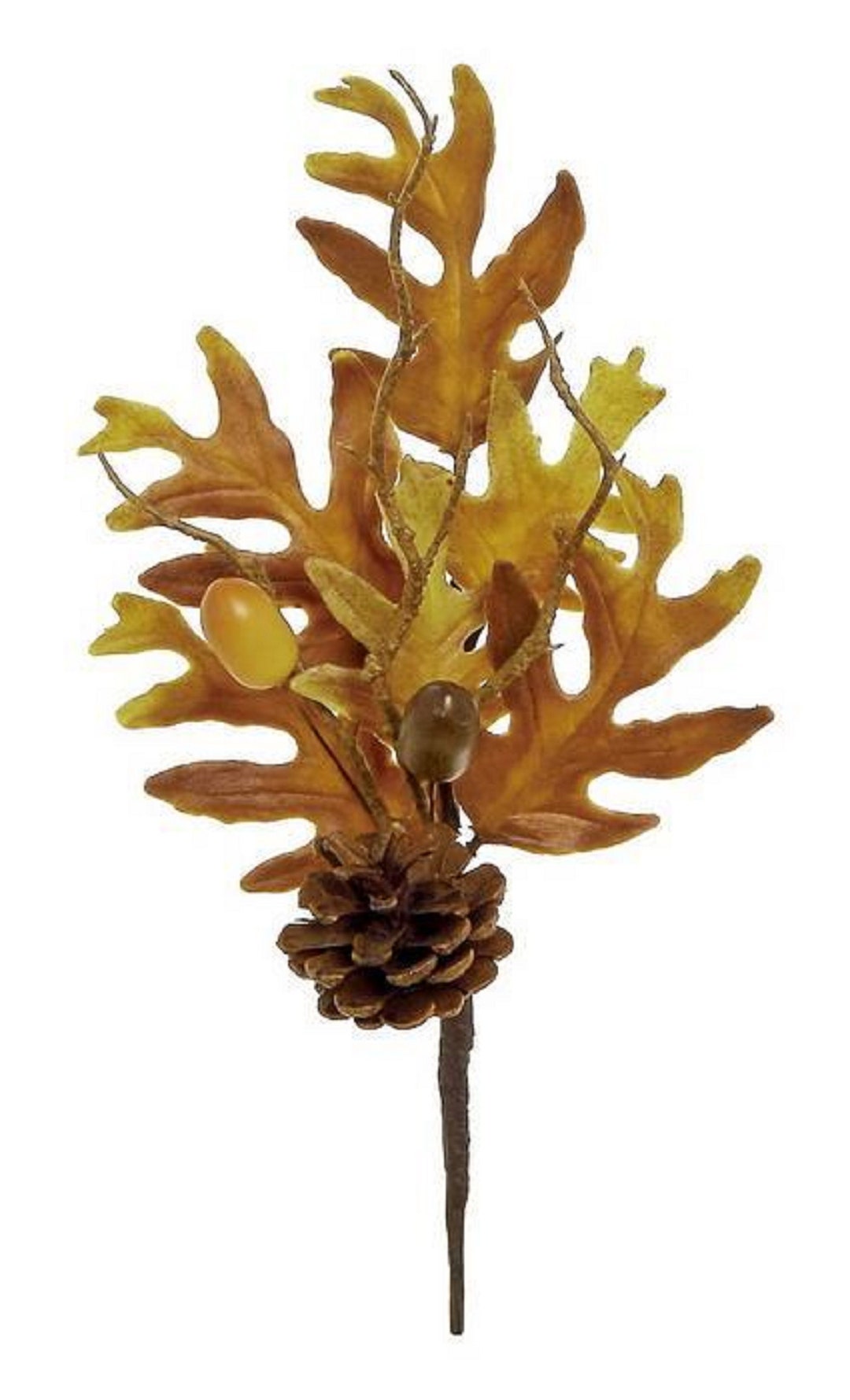 Oak Leaf and Acorn Pick, 11.5", Brown Plastic Fall Pick. Fall Leaf ...