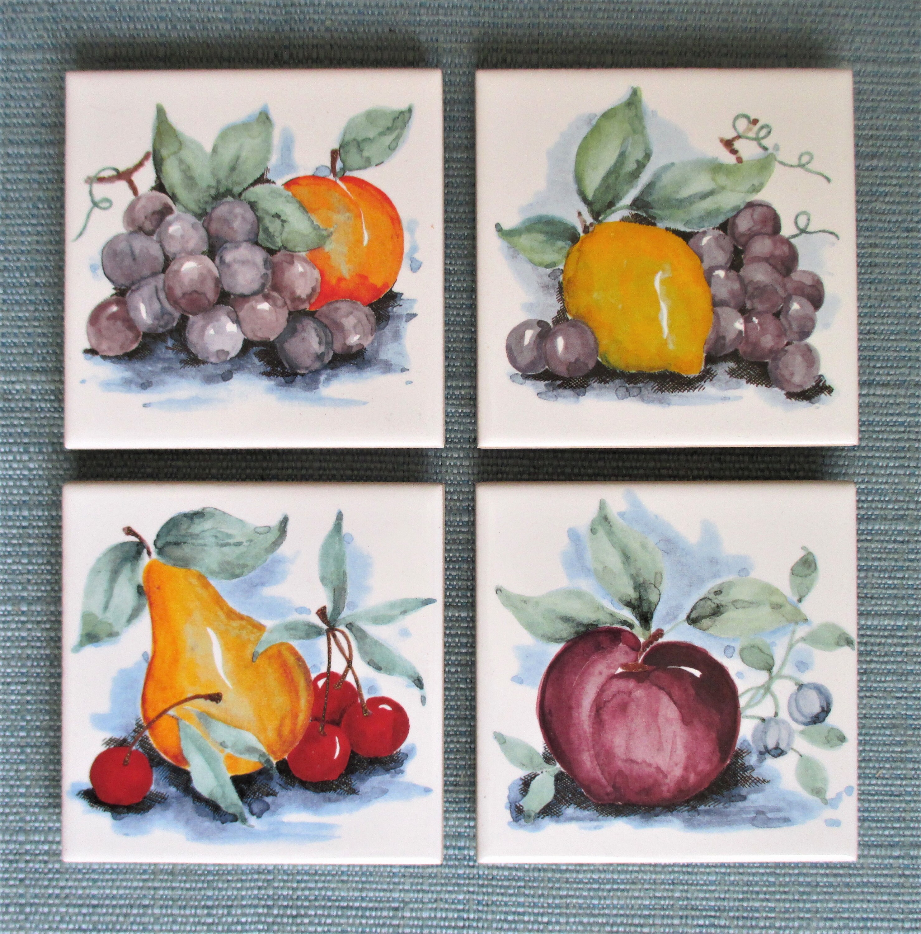 Bright fruit tile coasters ceramic tile coasters decorative | Etsy