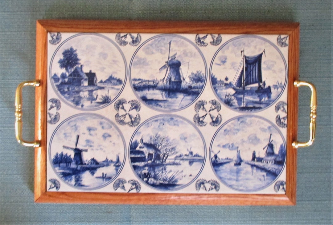 Blue Delft, Serving Tray, Hot Plate, Cheeseboard, Tile Trivet ...
