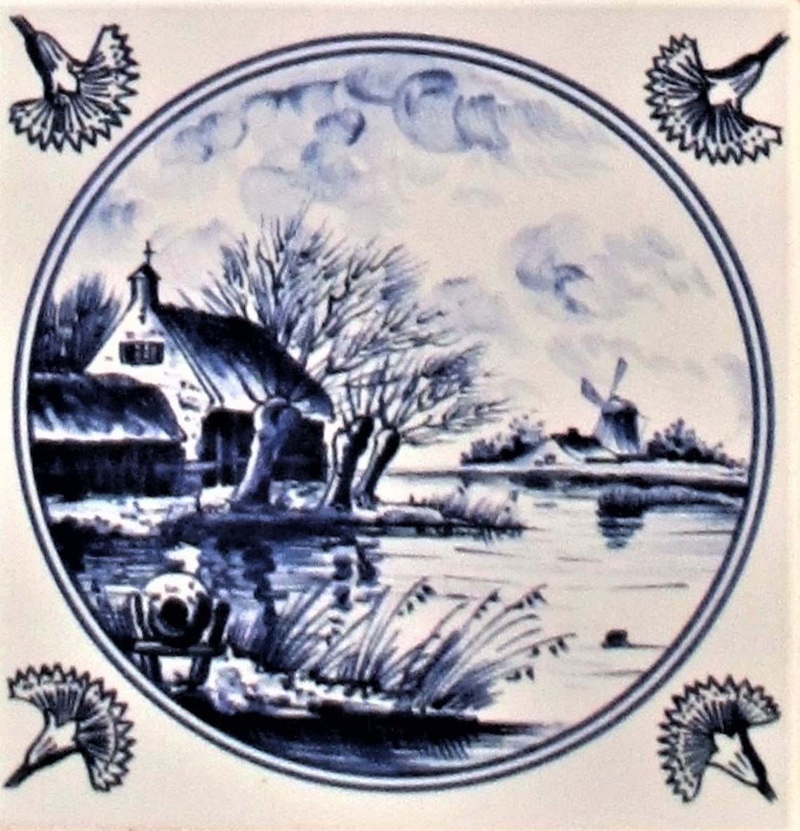 Blue Delft Traditional Blue Delft Tile Wall Decor Wall - Etsy