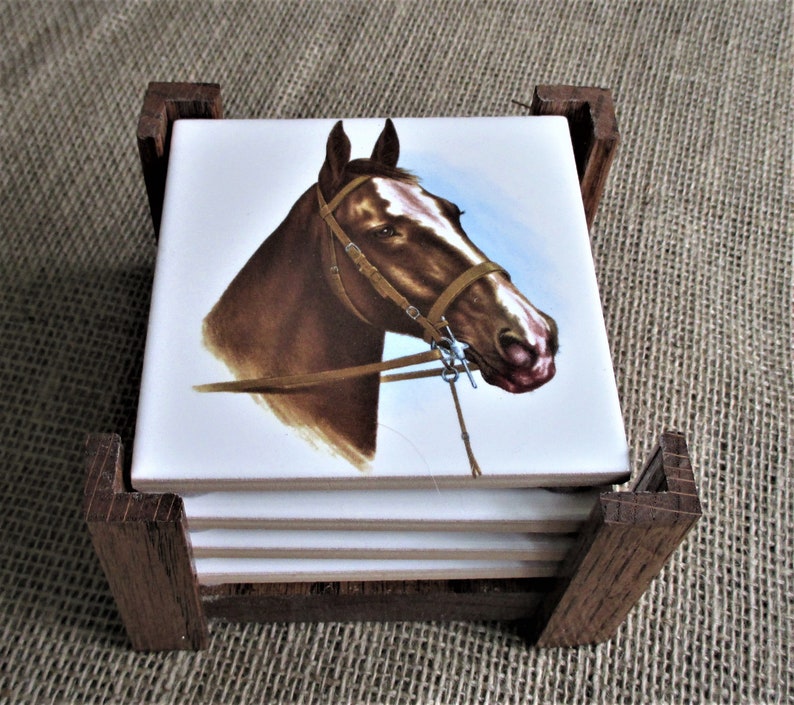 Horses Tile Coasters Horse Heads Horse Ceramic Tile - Etsy