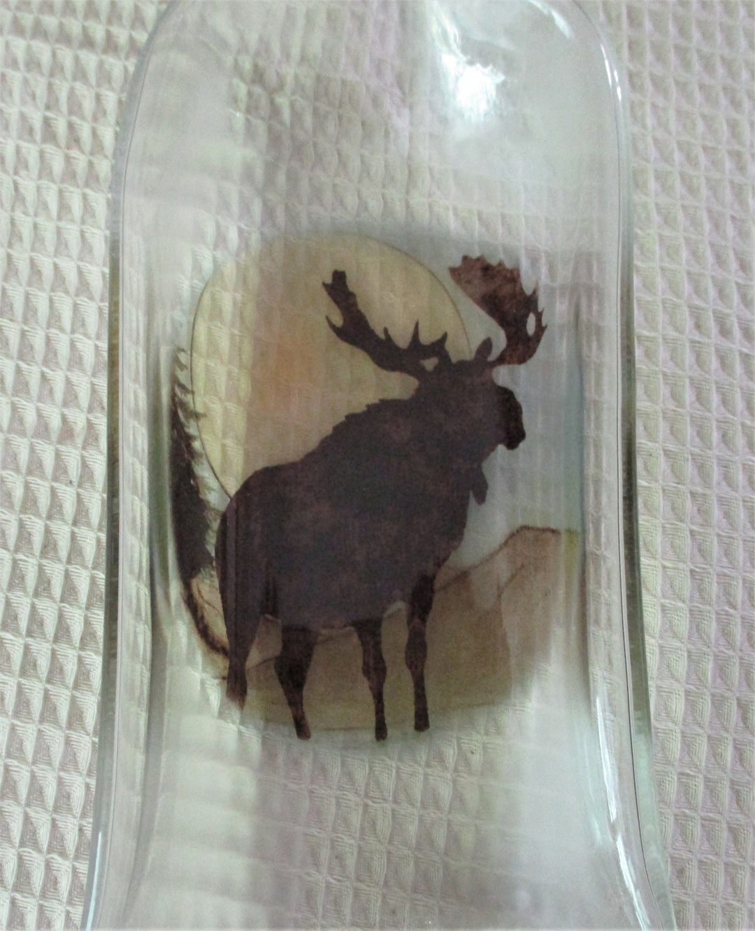 Moose, Slumped Bottle, Spoon Rest, Kitchen Decor, Melted Bottle, Moose ...