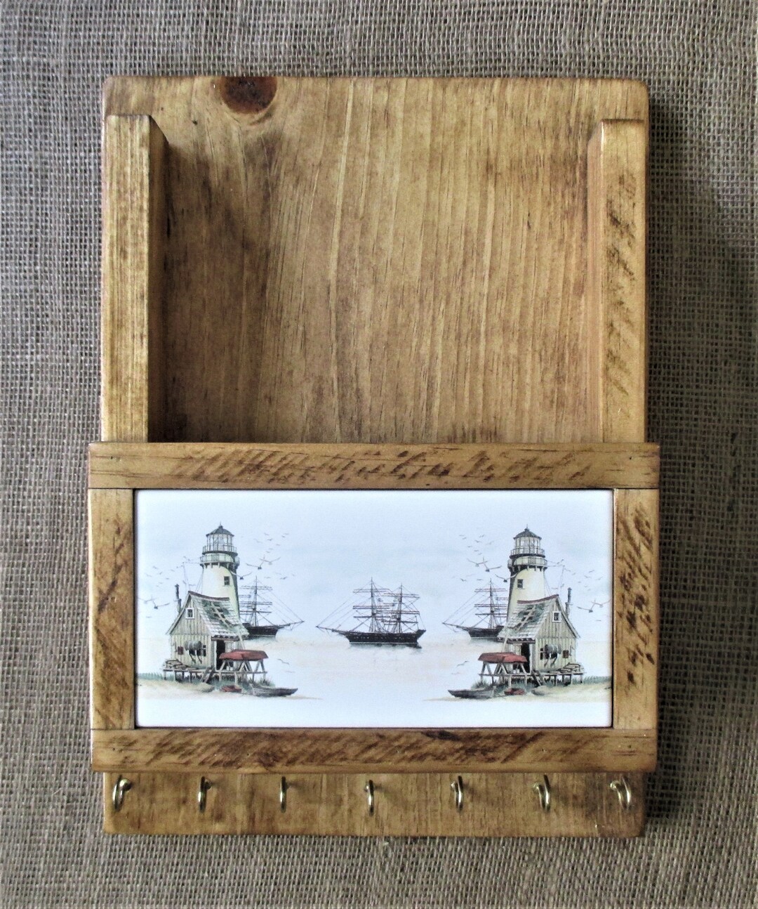 Lighthouse, Mail Holder, Key Ring Holder, Key Ring Rack, Ocean Scene ...