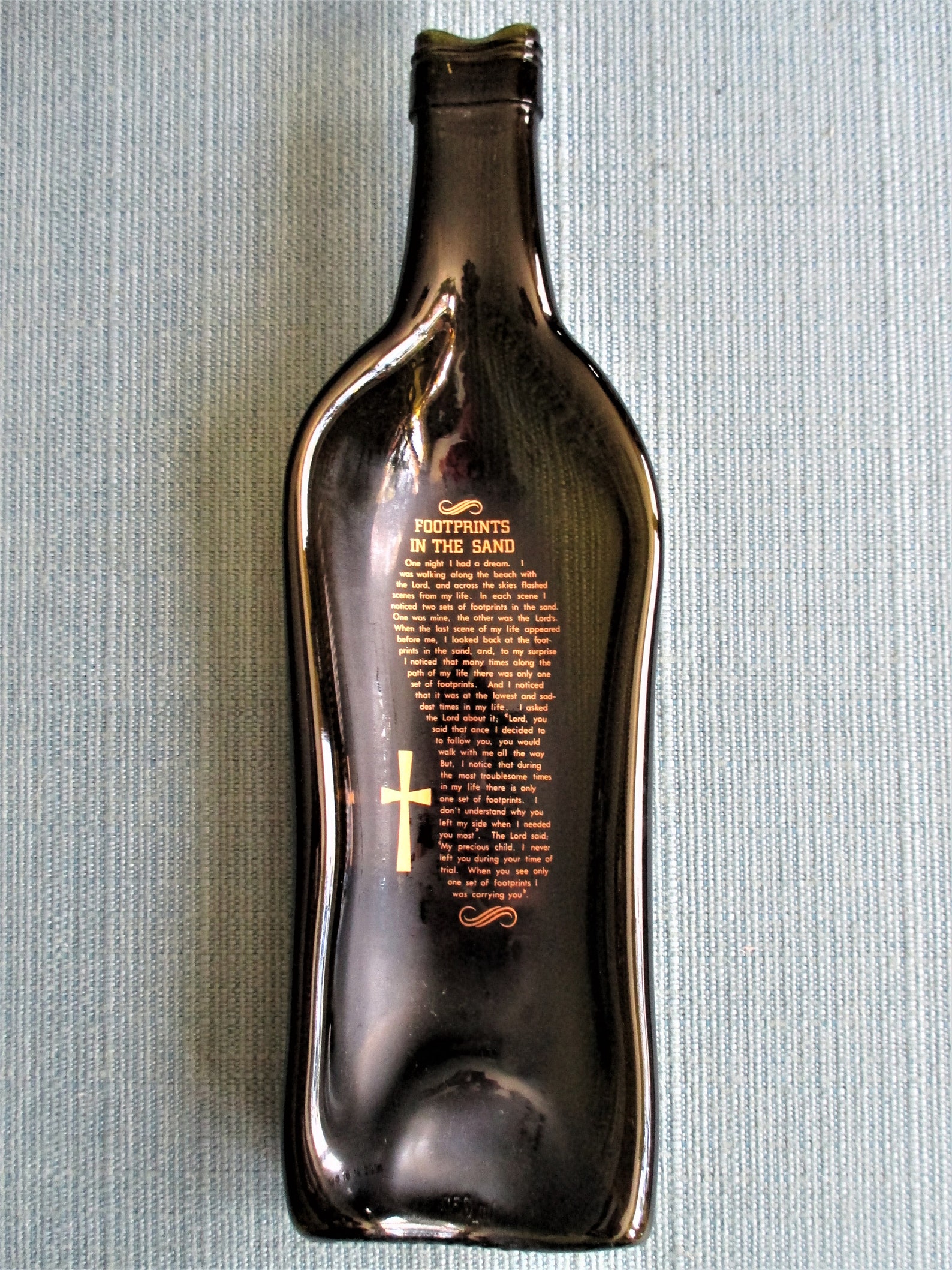 Footprints in the Sand Melted Bottle Slumped Bottle Wine | Etsy