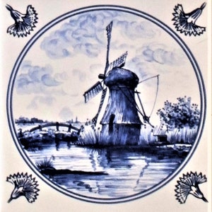 Blue Delft, Traditional Blue Delft, Tile Wall Decor, Wall Hanging ...