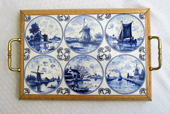 Blue Delft serving tray hot plate cheeseboard tile trivet | Etsy