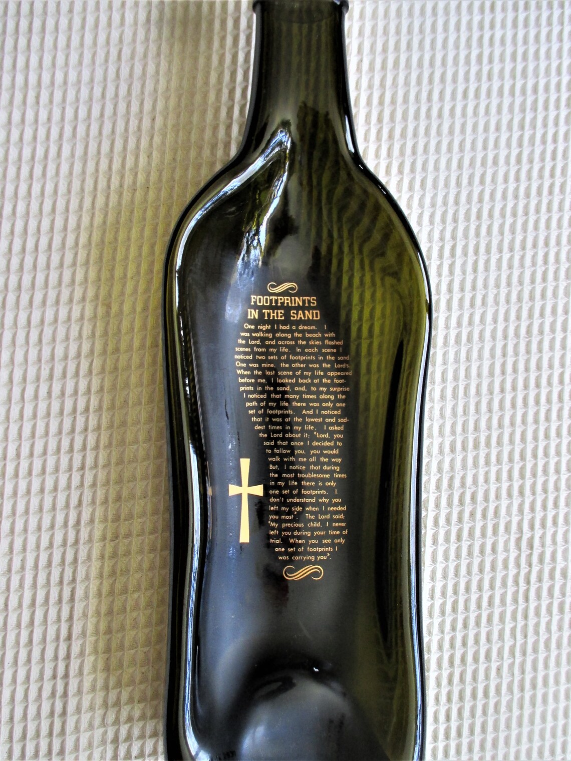 Footprints in the Sand Melted Bottle Slumped Bottle Wine | Etsy